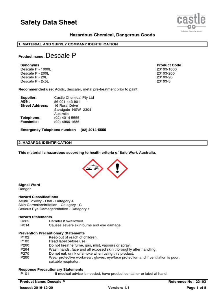 Descale P-SDS | PDF