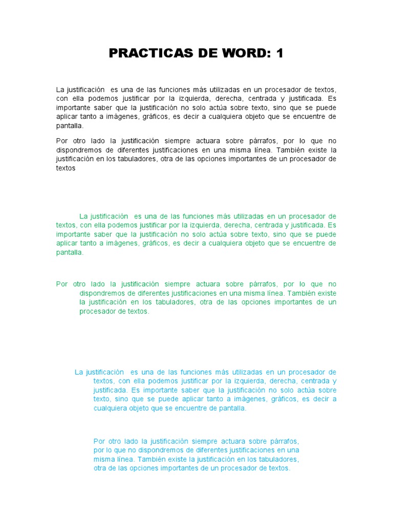 PRACTICAS DE WORD 15 de Marzo | PDF