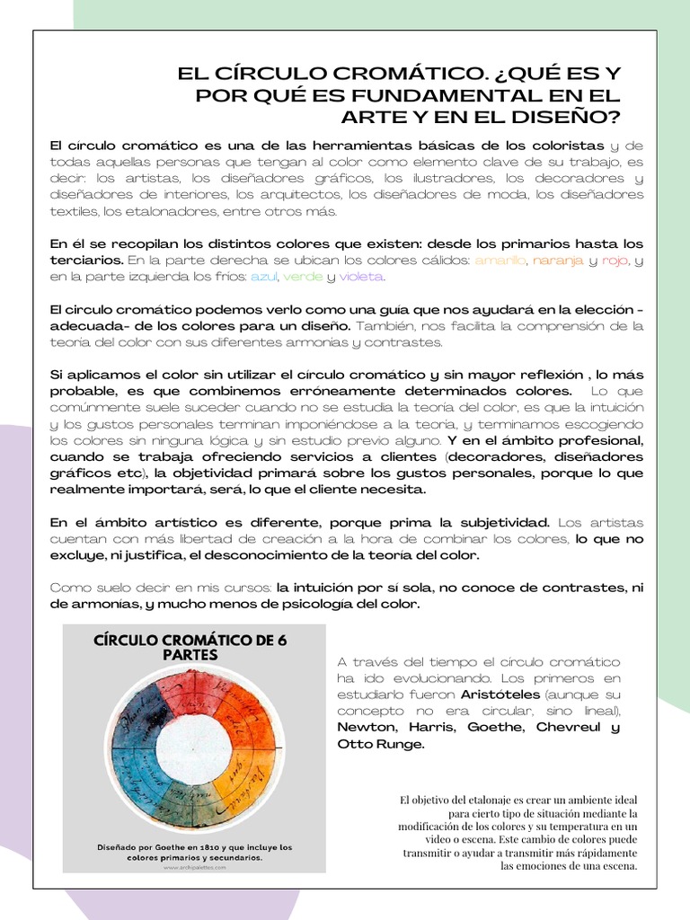 Importancia del Círculo Cromático en Diseño | PDF