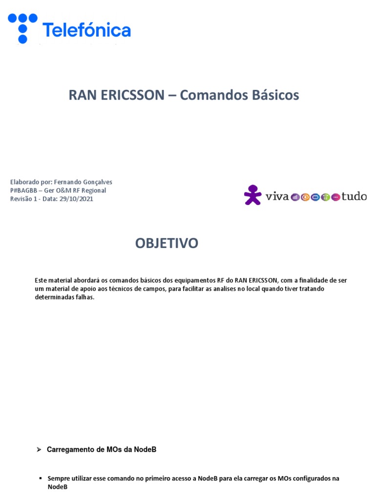 RAN ERICSSON - Comando Básicos Equipamentos RF | PDF
