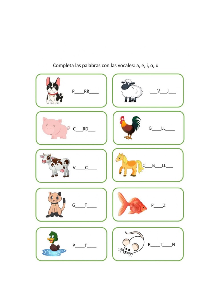 Juego de Vocales | PDF