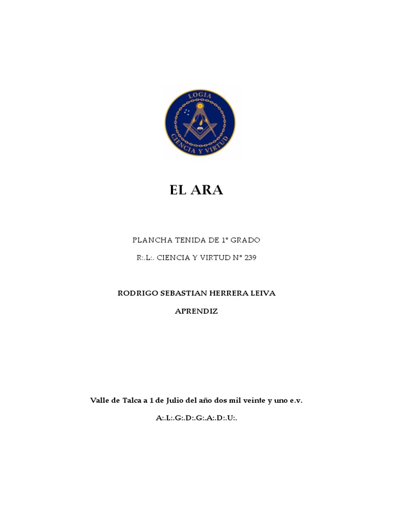 El Ara | PDF | Altar | Masonería