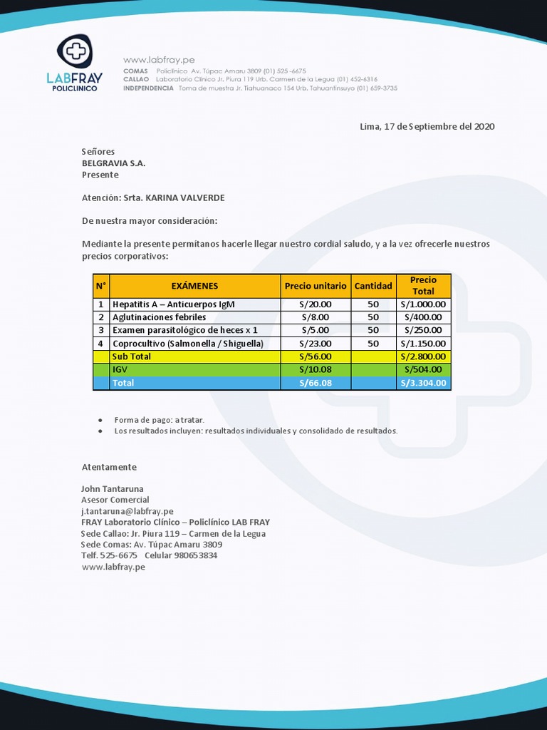 Policlínico LAB FRAY | PDF