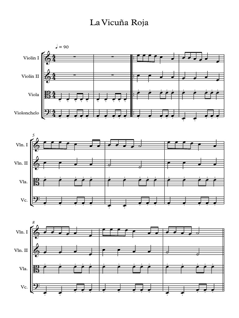 La Vicuña Roja - Partitura Completa | PDF