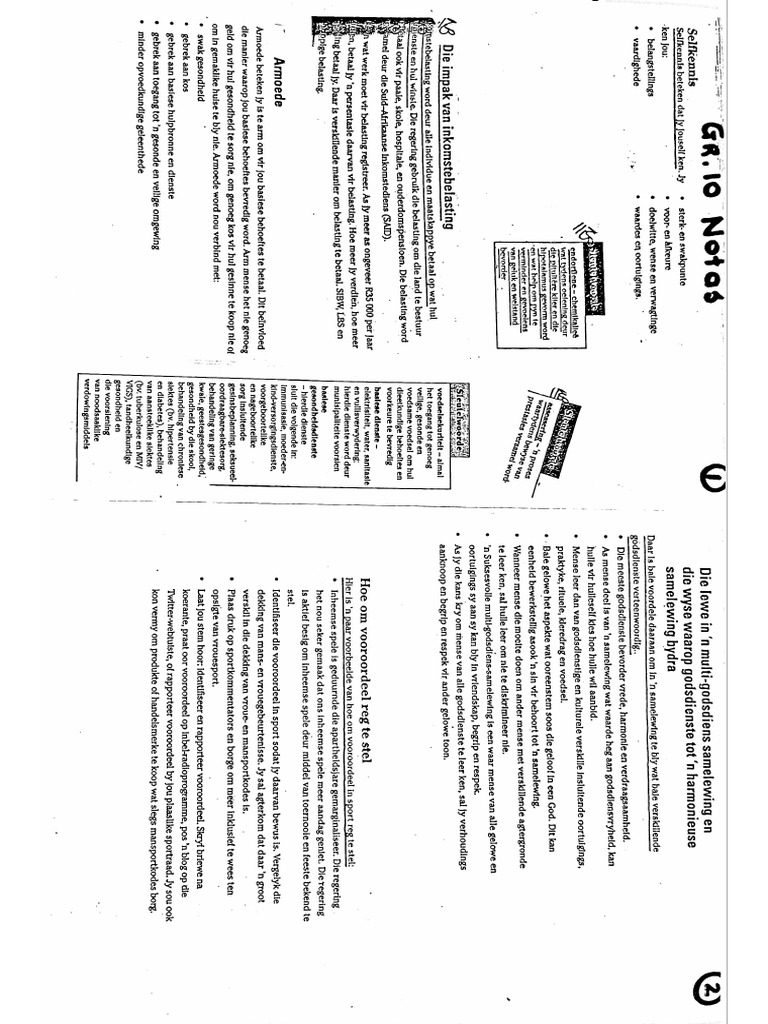 Gr10 LO Notas Nov Eksamen | PDF