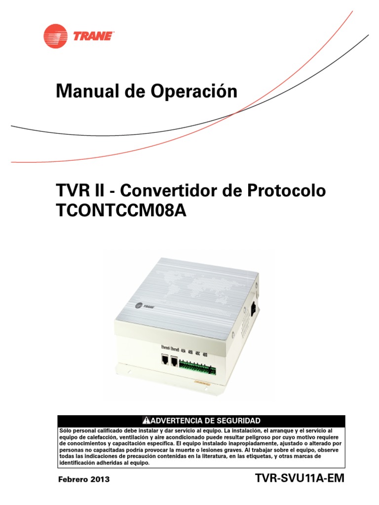 TVR II - Convertidor de Protocolo Tcontccm08a Advertencia de Seguridad ...