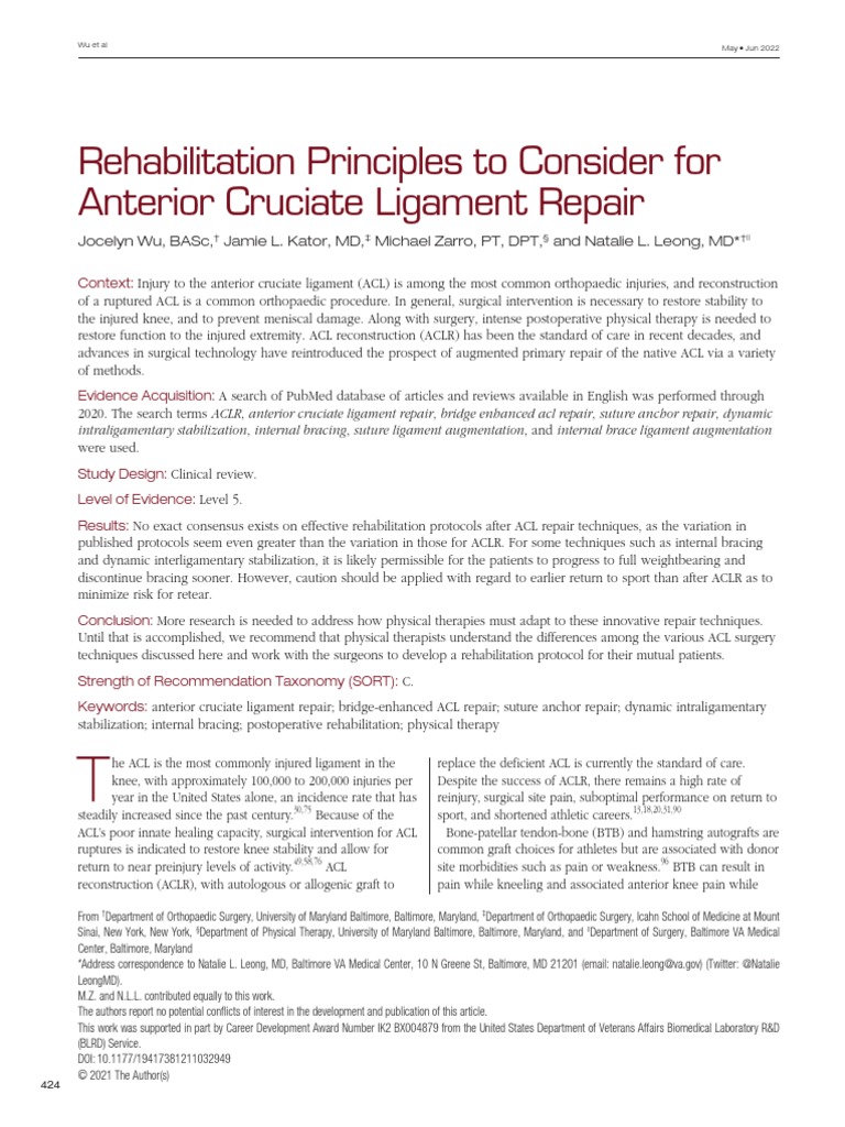 LCA Rehabilitacion 4 | PDF | Knee | Physical Therapy
