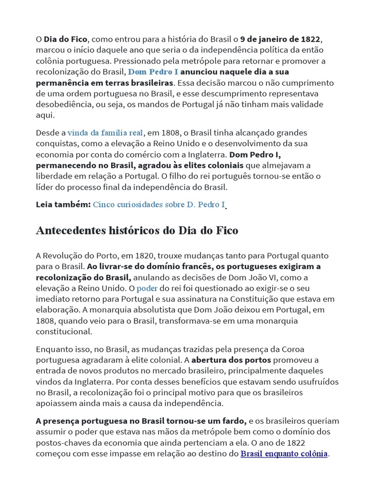 Dia Do Fico | PDF | Brasil