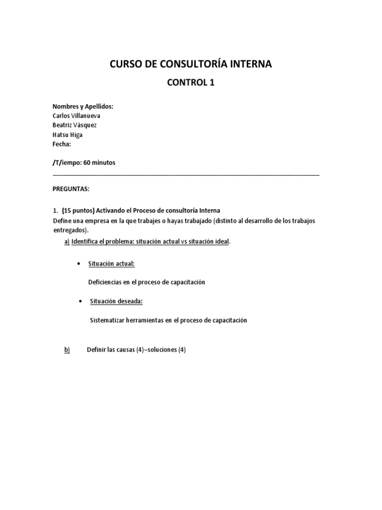 Control 1 - Trabajo Grupal Los Choclitos | PDF