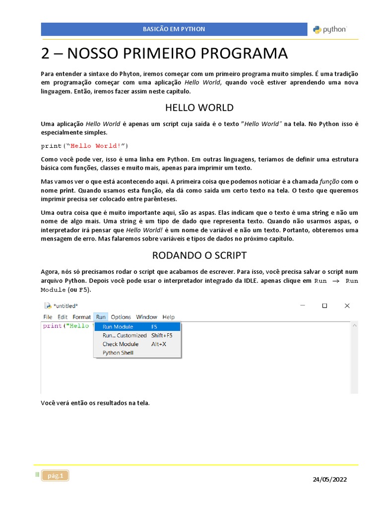 Basicão Do Python | PDF | Linguagem de script | Python (linguagem de ...