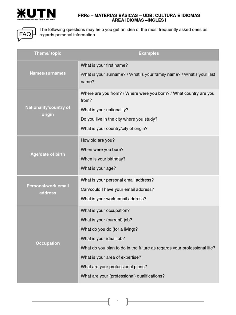 Personal Questions- examples | PDF | Human Communication