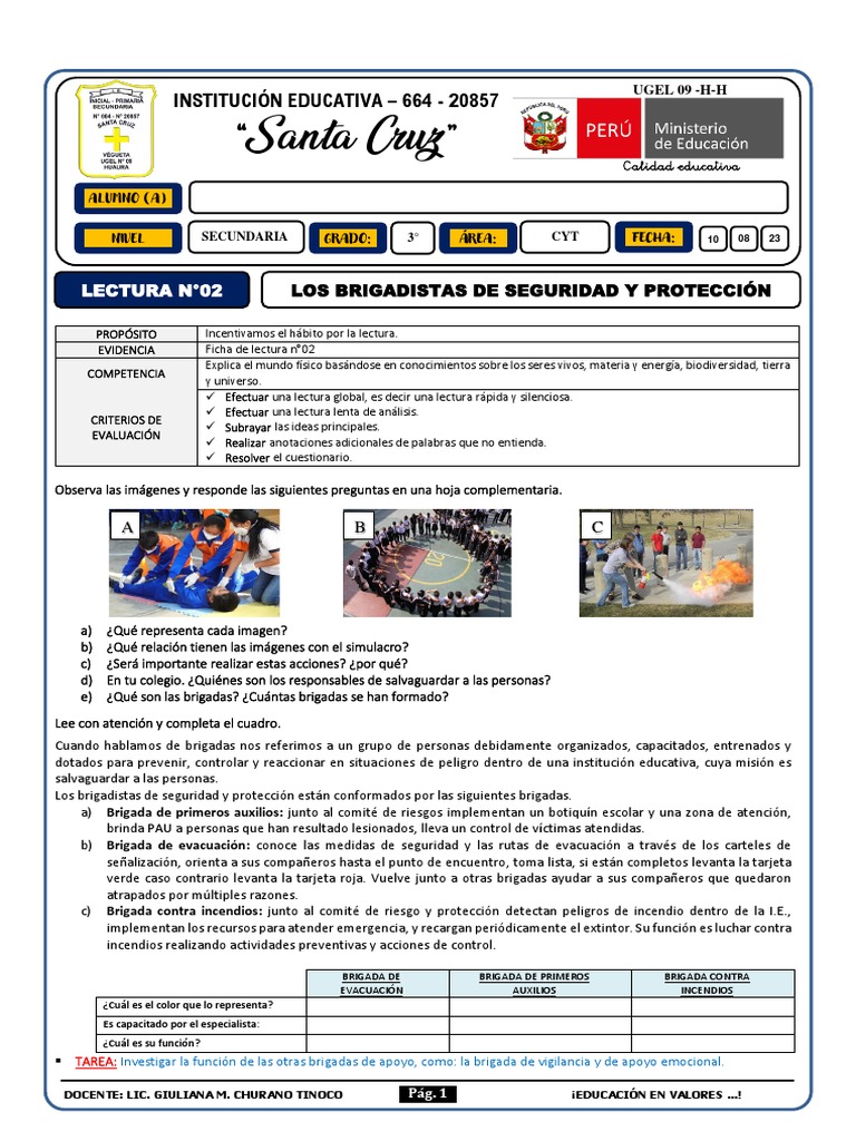 Lectura 2 - Brigadista de Seguridad y Riesgo | PDF | Primeros auxilios ...