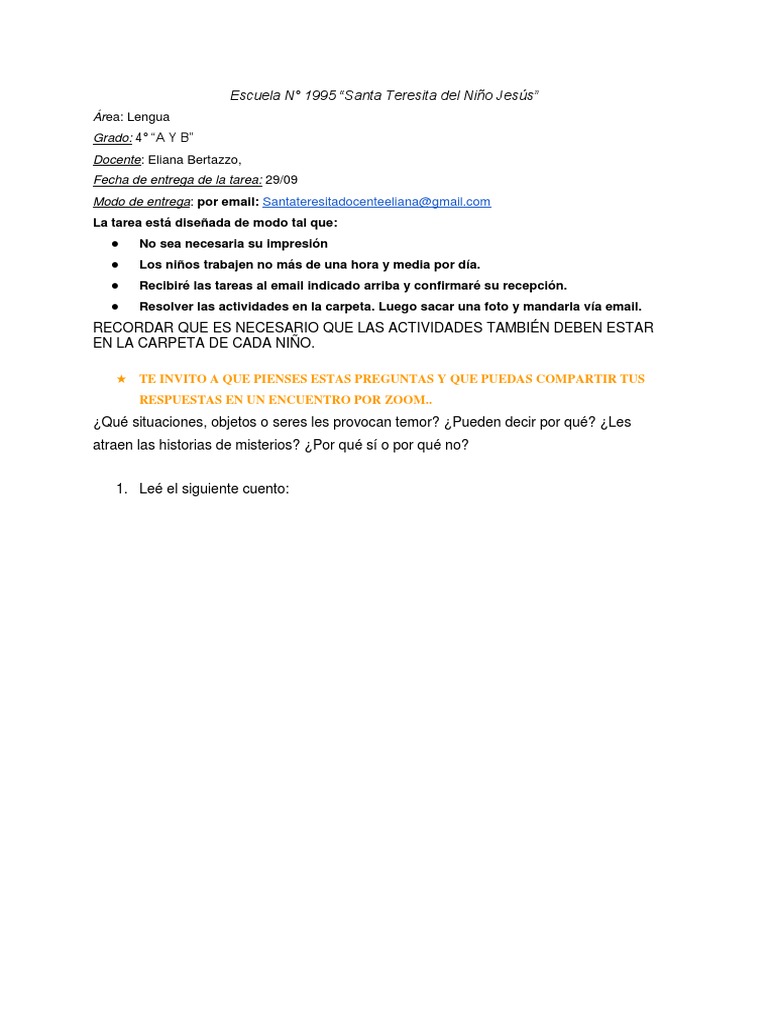 Actividades Lengua 4to Grado | PDF | Artes del Lenguaje y Comunicación ...