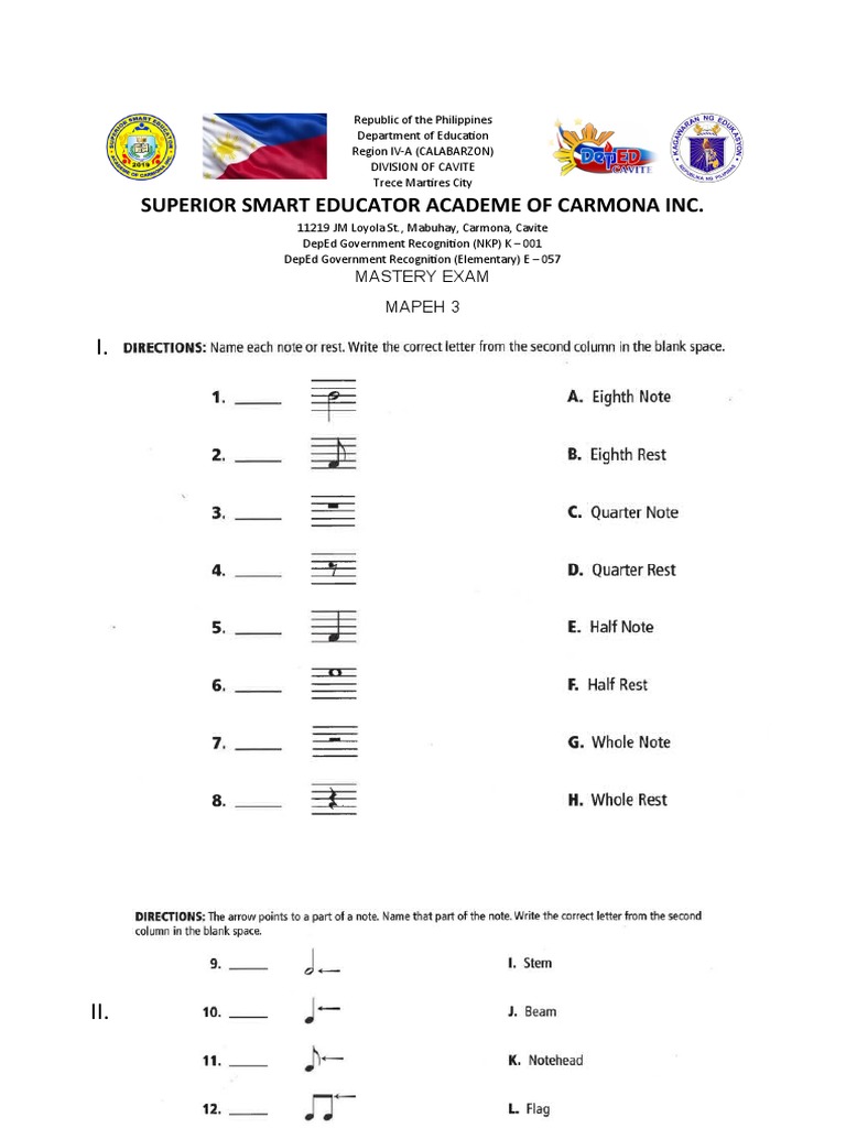 mastery(mapeh grade 3) | PDF
