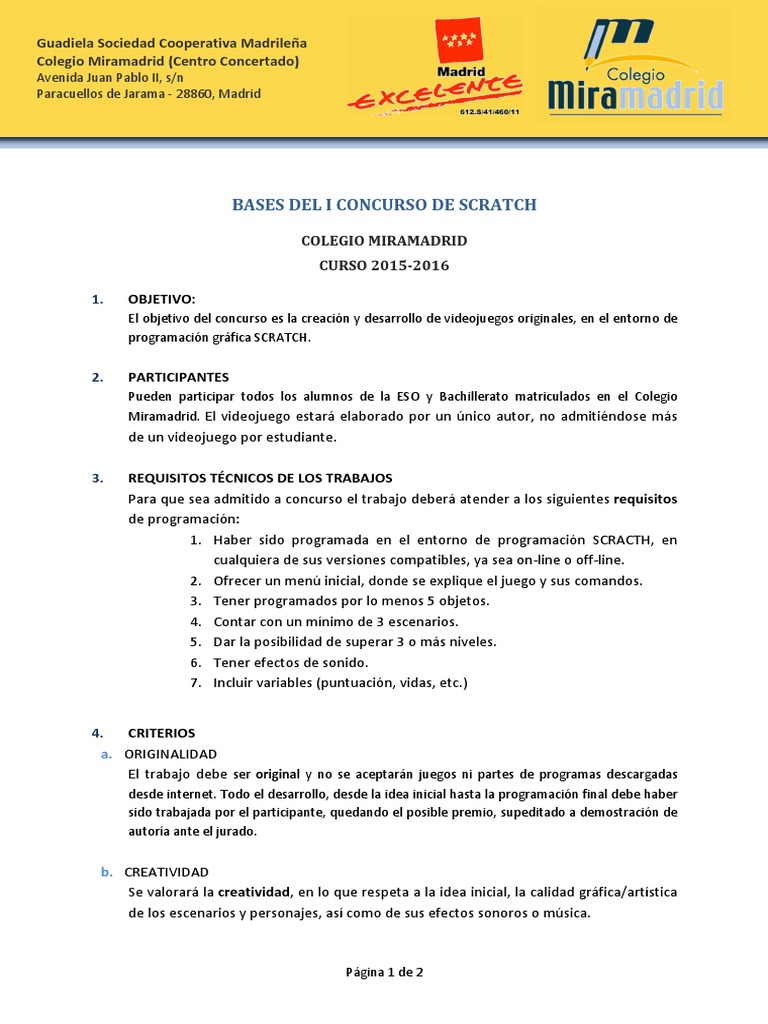 Concurso Scratch 2016 | PDF | Scratch (lenguaje de programación ...