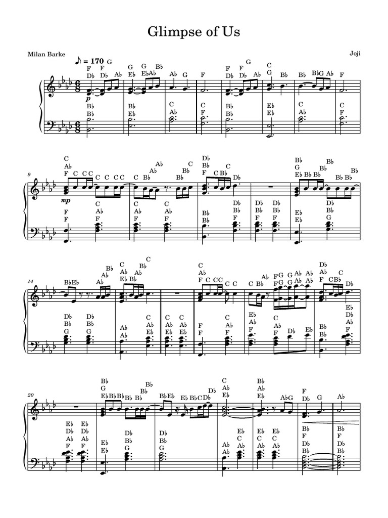 Glimpse of Us - Joji | PDF