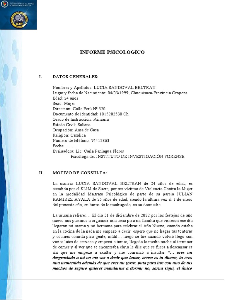 0000 Informe Psicologico Forense Penal | PDF