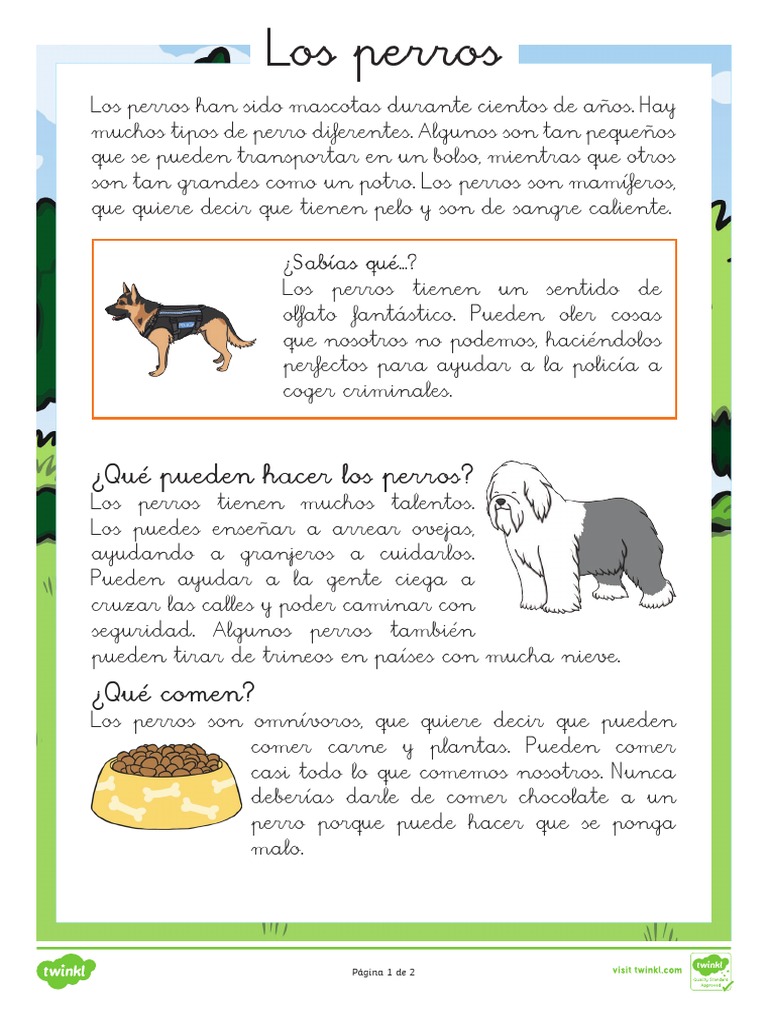 TEXTO INFORMATIVO - Los-Perros | PDF