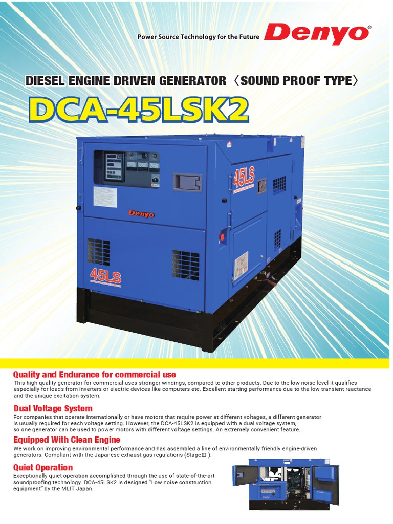 DENYO45KVA - Diesel Engine Generator DCA 45LSK2 | PDF | Electric ...