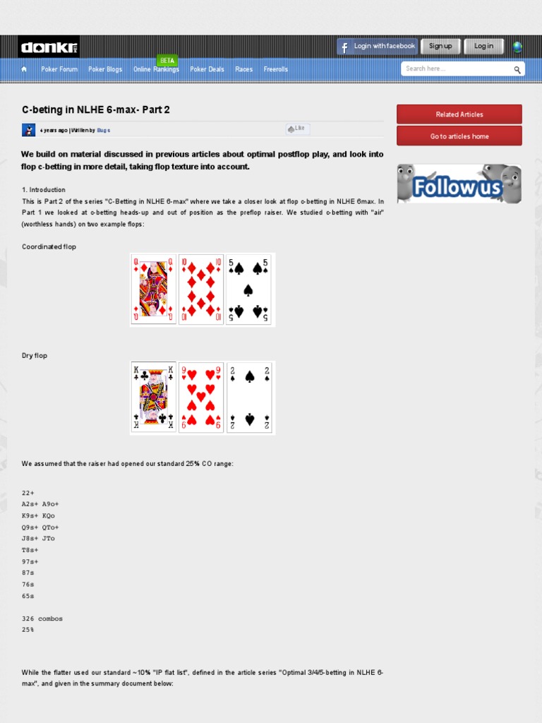 C-Betting Strategies in NLHE 6-Max | PDF