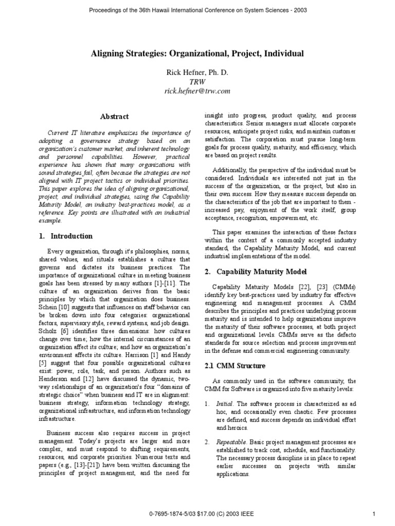 Aligning Strategies Organizational, Project, Individual | PDF Aligning Strategies Organizational, Project, Individual | PDF