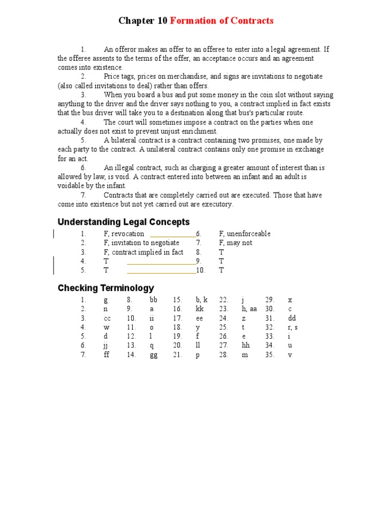 Ch10 Formation of Contracts | PDF