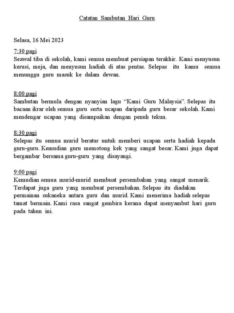 Catatan Hari Guru | PDF