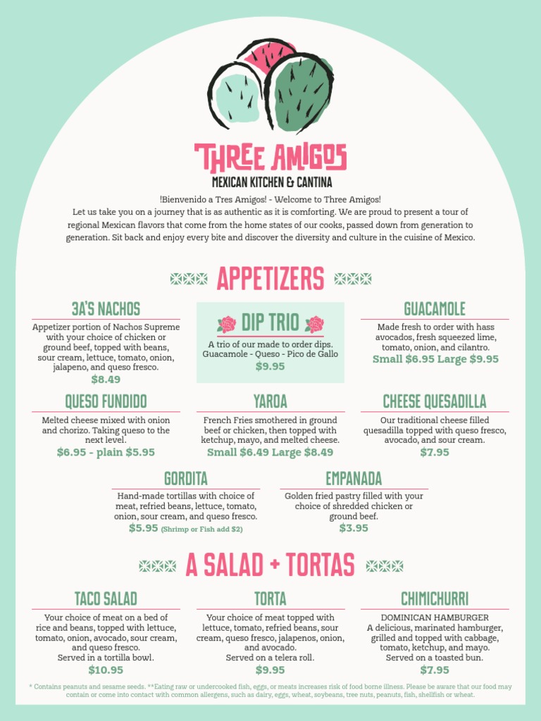 Three_Amigos_menu | PDF