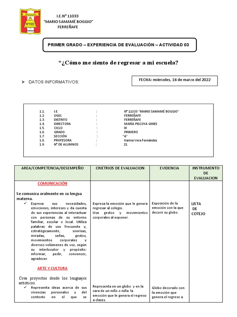 De Regreso A La Escuela | PDF