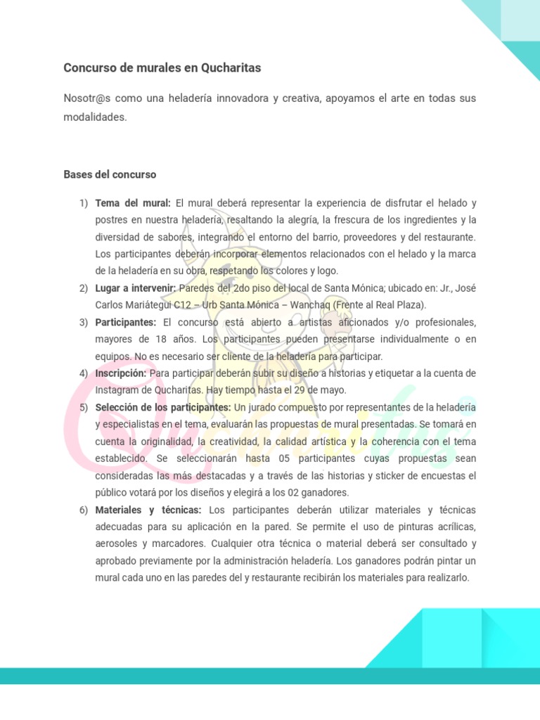 Bases Del Concurso de Murales | PDF Bases Del Concurso de Murales | PDF