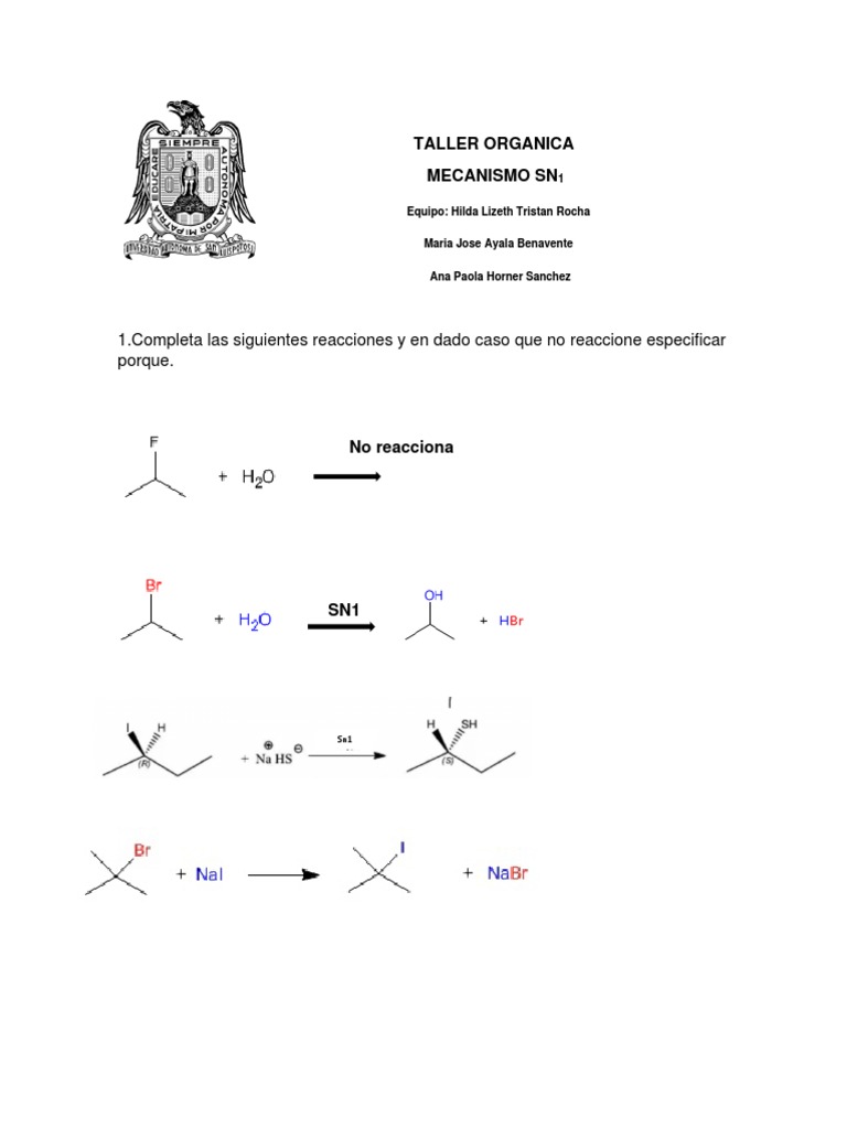 Mecanismo SN1 y Estabilidad de Carbocationes | PDF