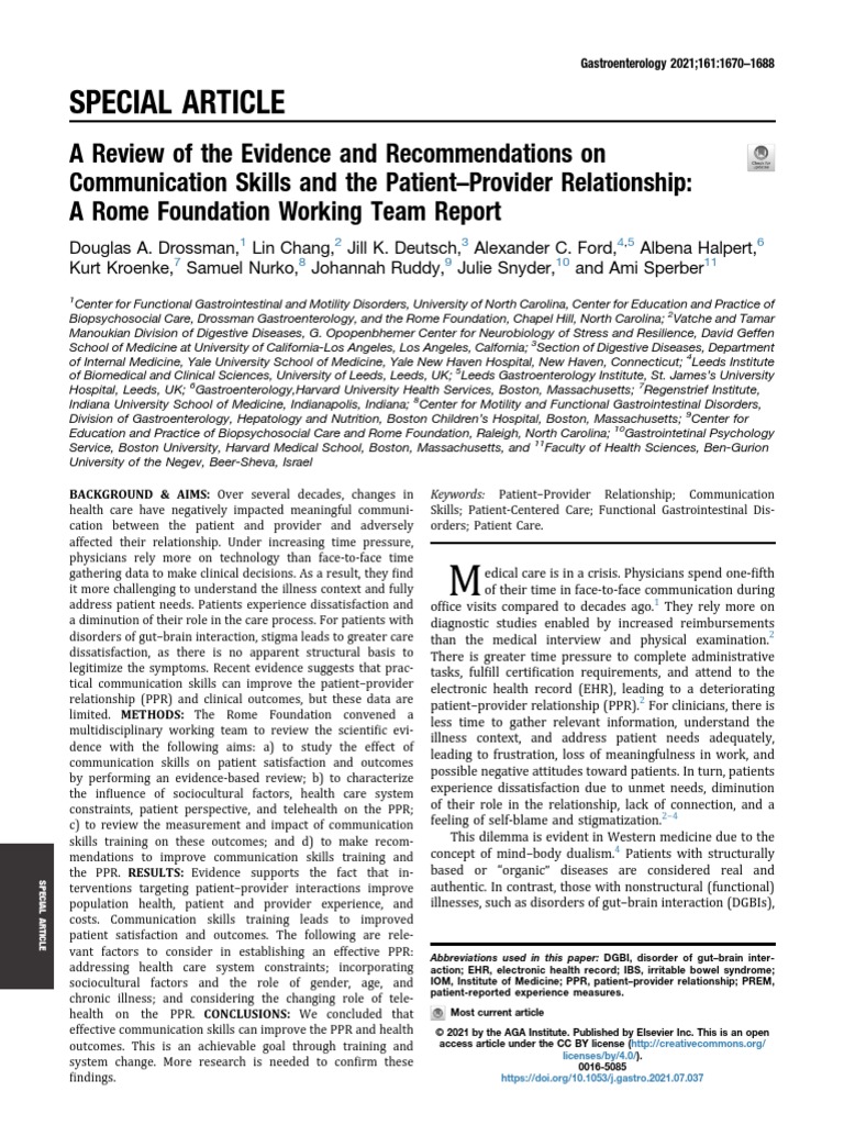 A Review of The Evidence and Recommendations On Communication Skills ...