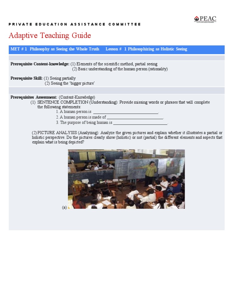 Part 3. Sample Adaptive Teaching Guides | PDF