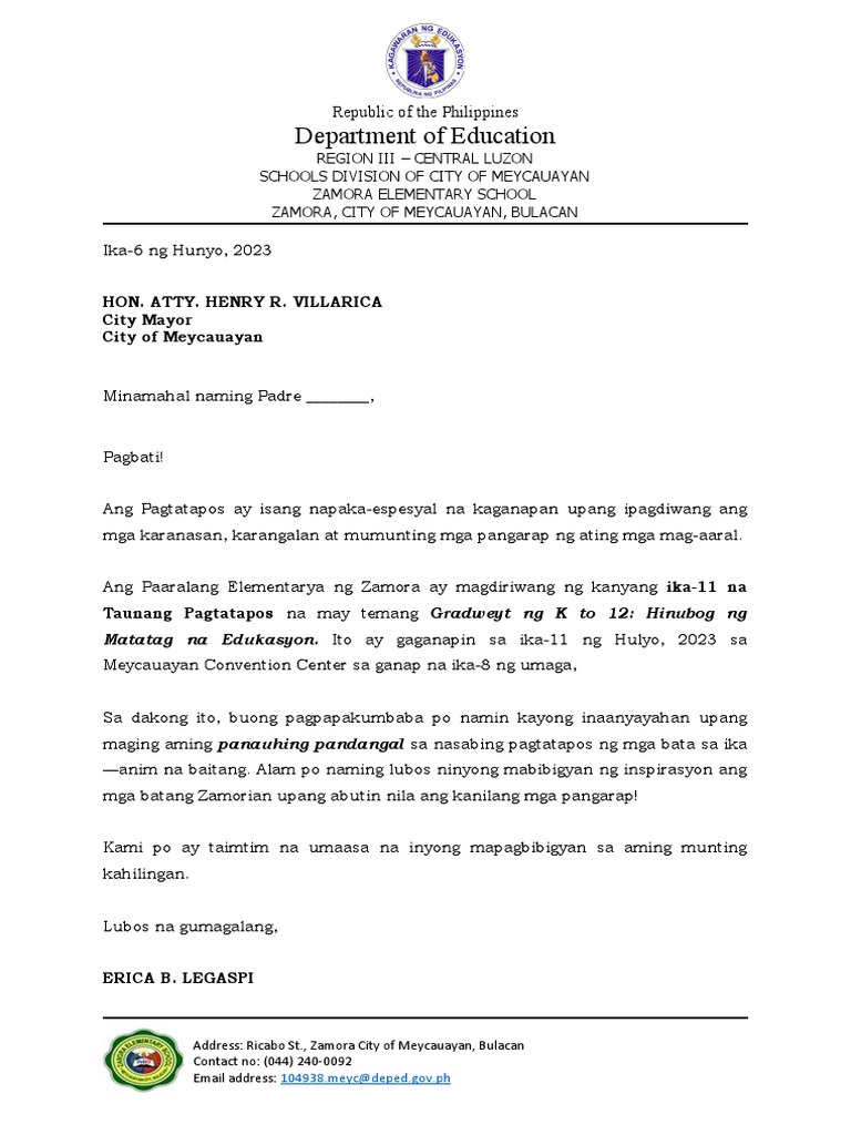 Letter Graduation Speaker | PDF