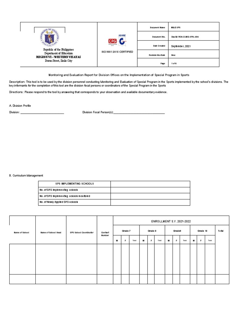 ME Report On SPS 2021 | PDF