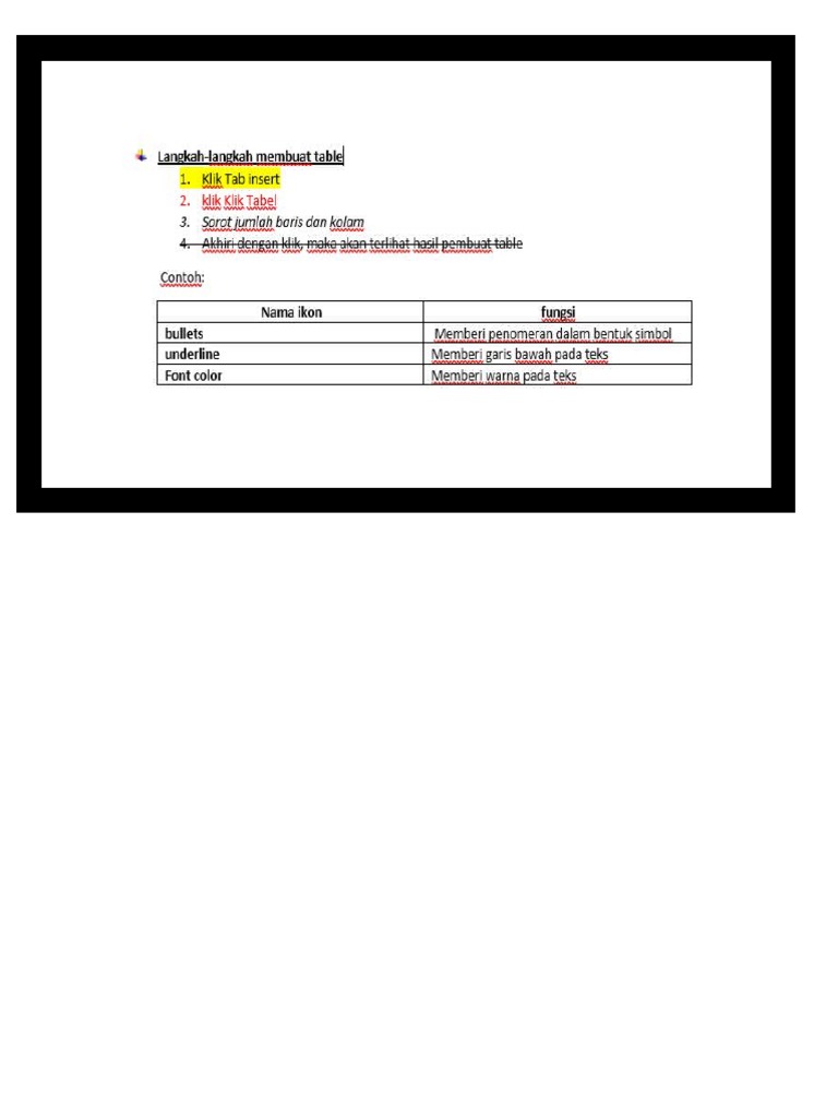 Langkah Langkah Membuat Tabel Pdf