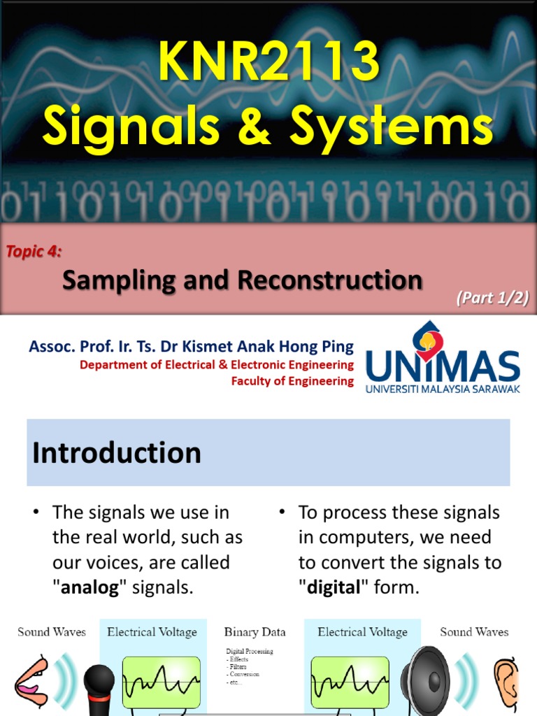 Sampling And Reconstruction Pdf Sampling Signal Processing