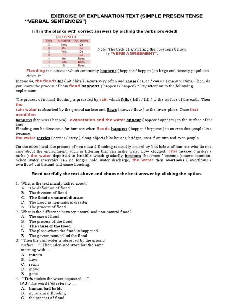 Explanation Text - Verb Agreement - King Charles Noble - XIA2 - 5 | PDF ...