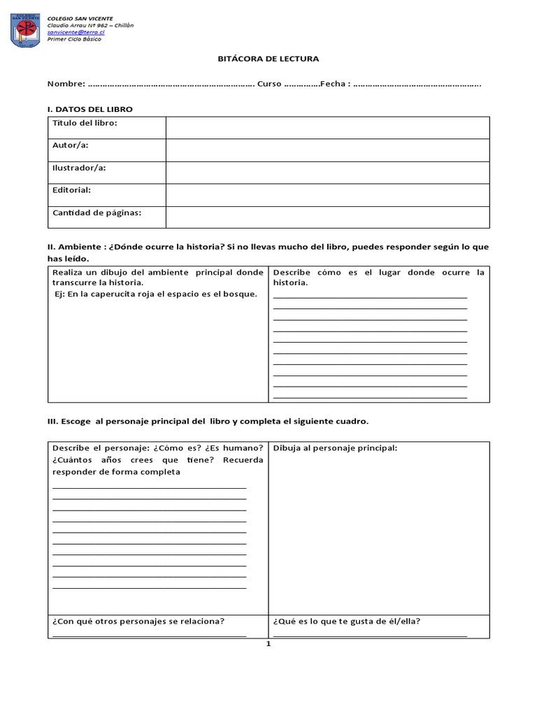 Bitácora de Lectura 3° | PDF | Hogar, jardinería y bricolaje