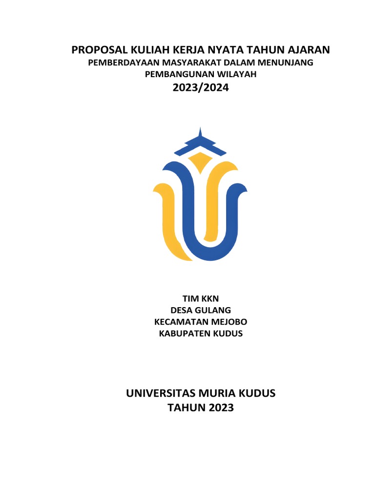Proposal Kuliah Kerja Nyata Tahun Ajaran 2023 | PDF