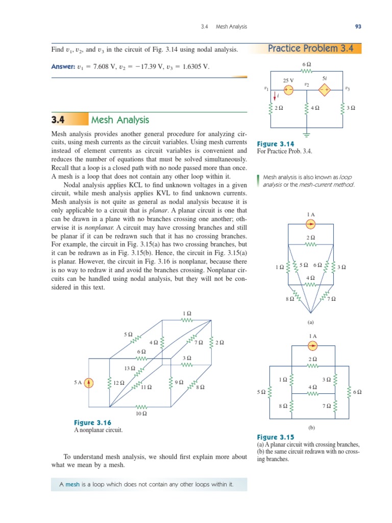Chapter 3 Mesh Analysis | PDF | Electromagnetism | Electronic Engineering
