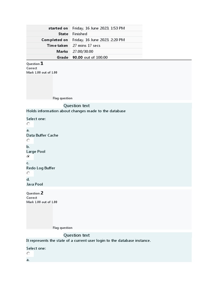 Database Management System 2 Prelim Exam Part 1 | PDF