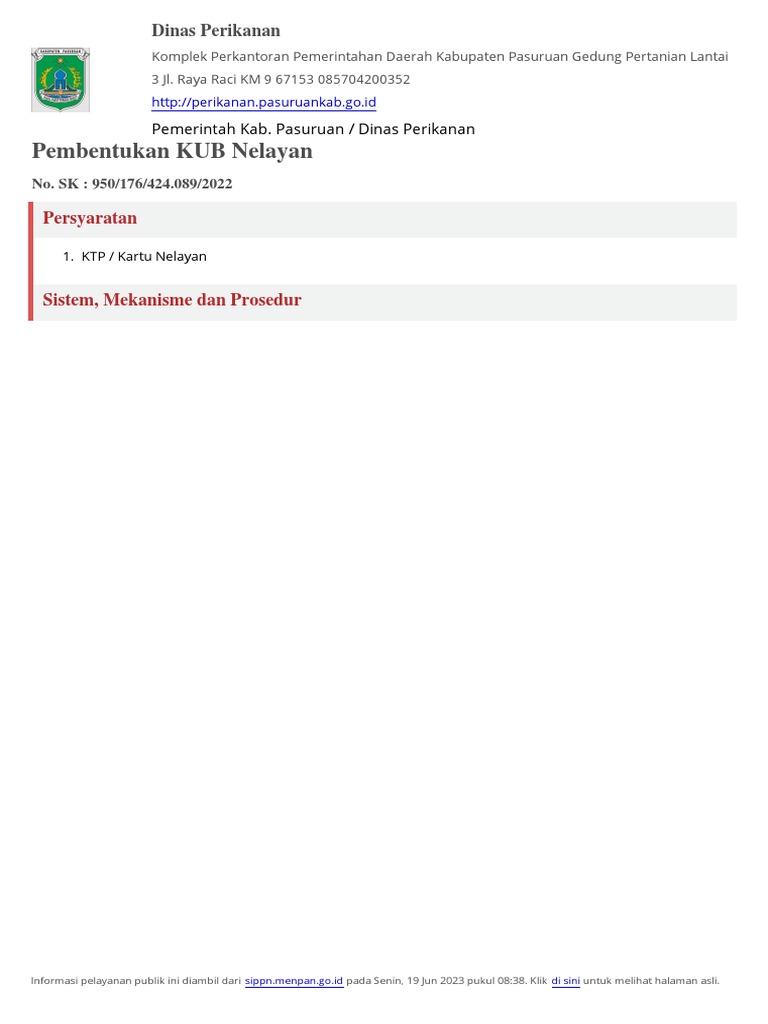 Unduh Standar Pelayanan - Pembentukan KUB Nelayan | PDF | Kesehatan Holistik | Sains & Matematika
