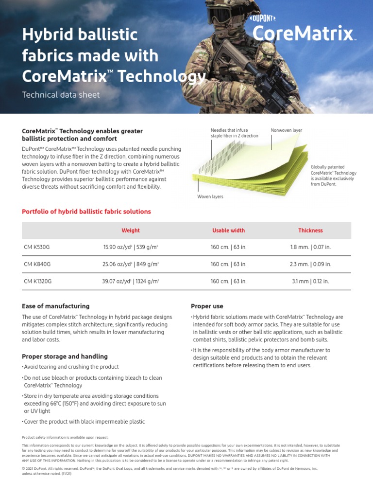 Corematrix Technical Data Sheet | PDF | Textiles | Nonwoven Fabric