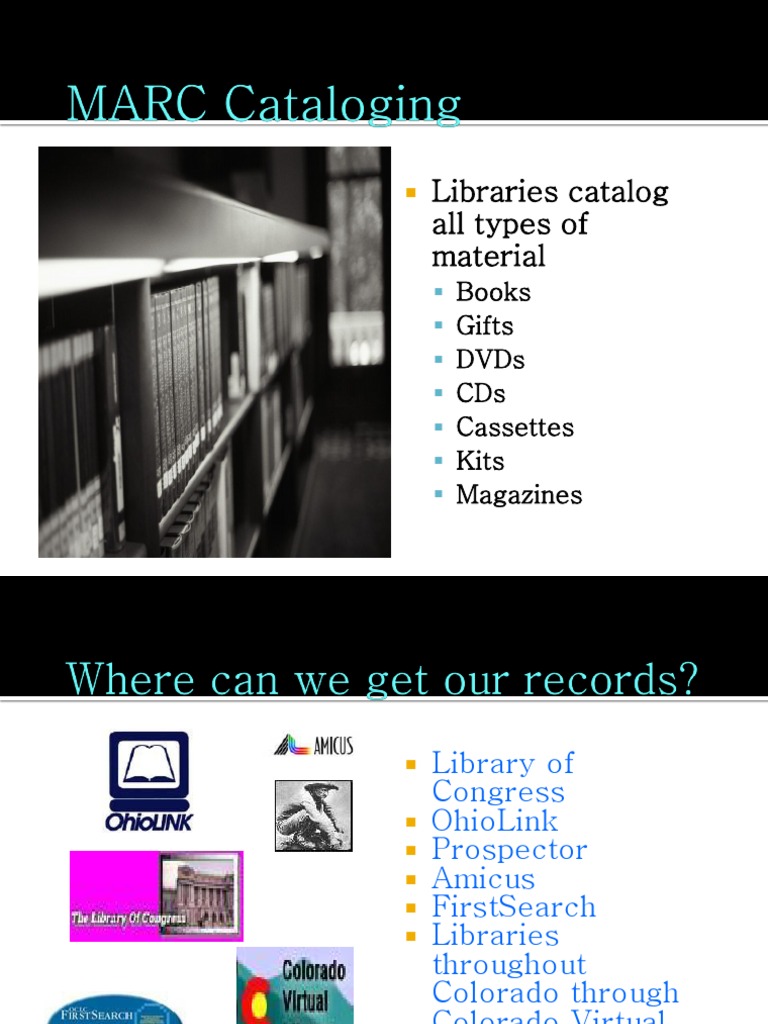 Libraries Catalog All Types of Material: Books Gifts Dvds Cds Cassettes ...