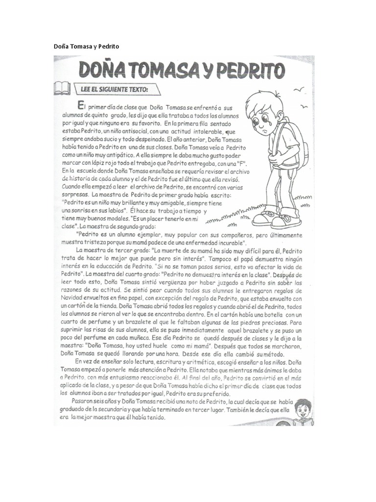 Doña Tomasa y Pedrito 6to grado | PDF