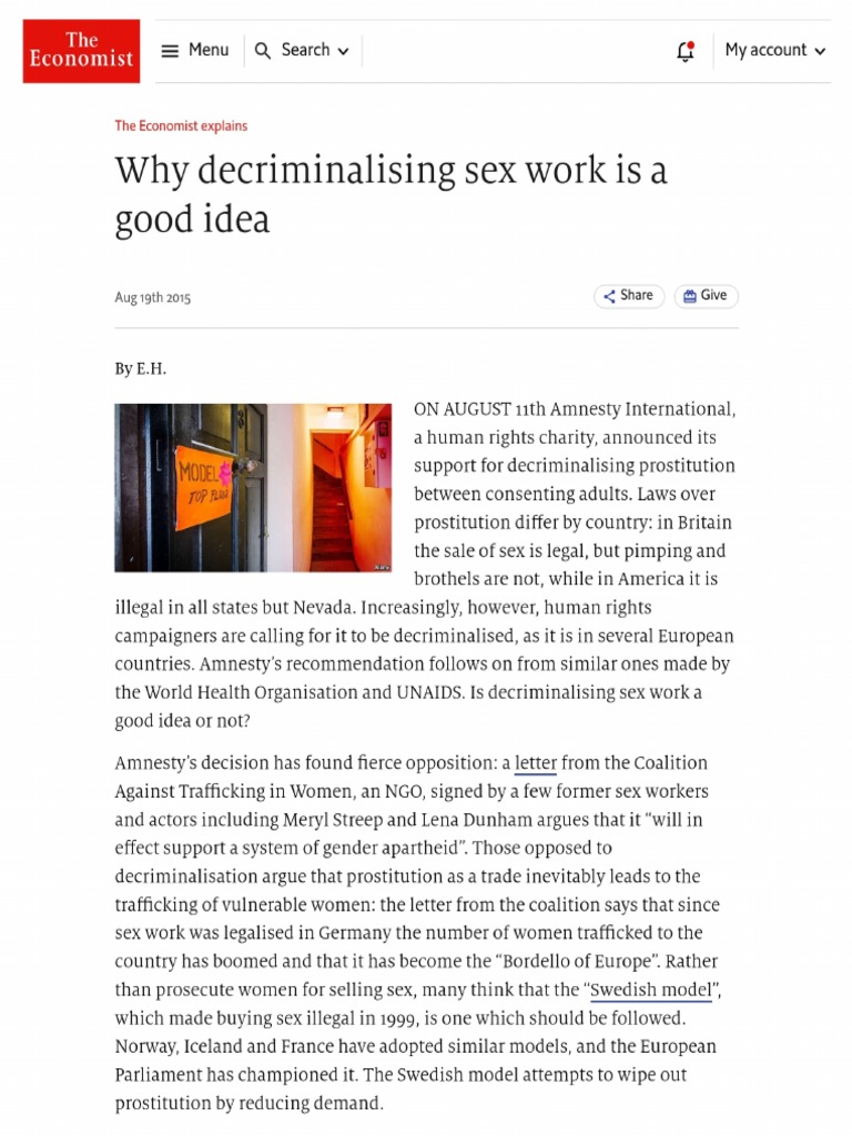 Why Decriminalising Sex Work Is A Good Idea Pdf
