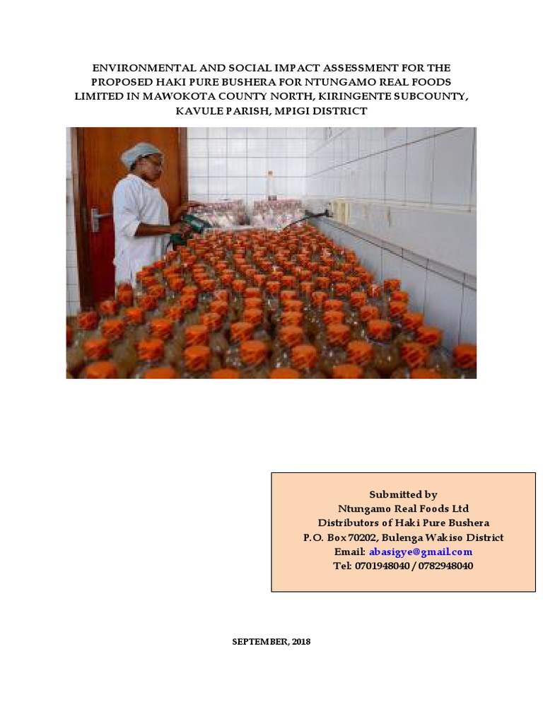 ESIA_Report for Production_Sorghum Juice | PDF
