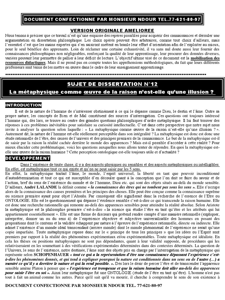 12 Metaphysique | PDF