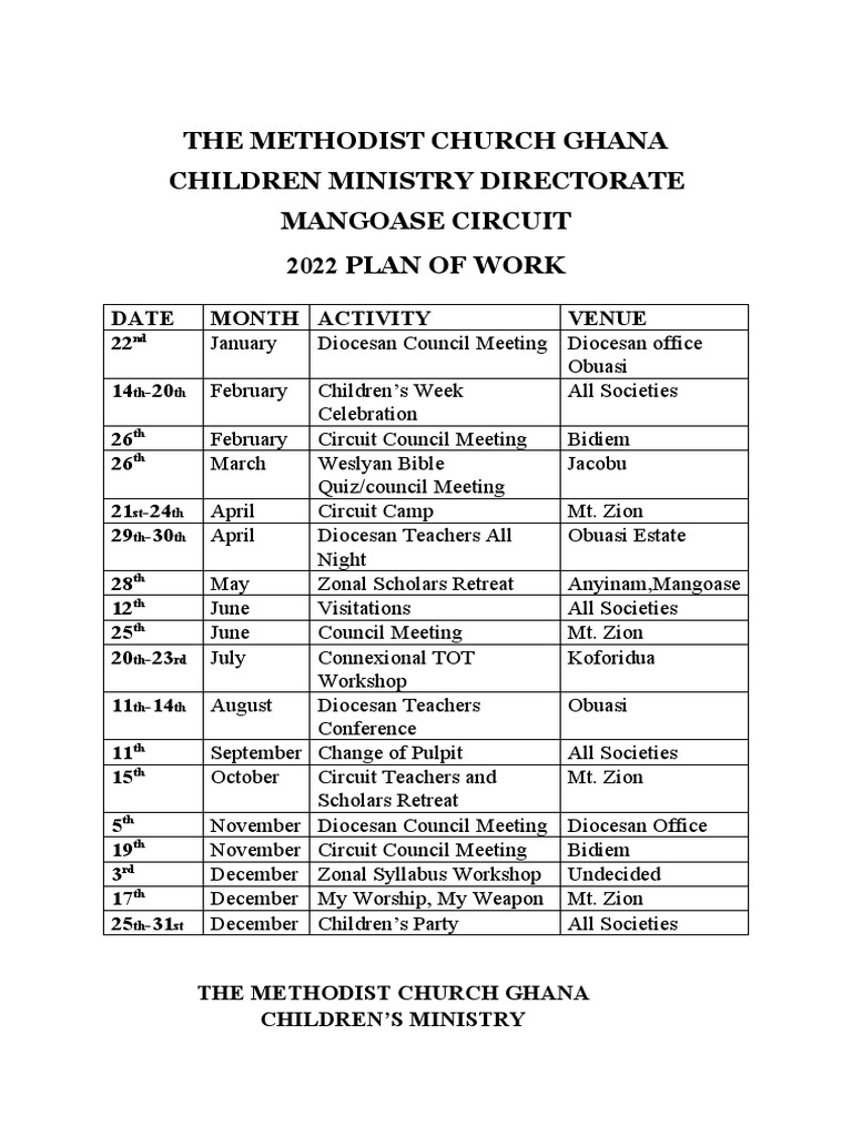 23plan of Work | PDF